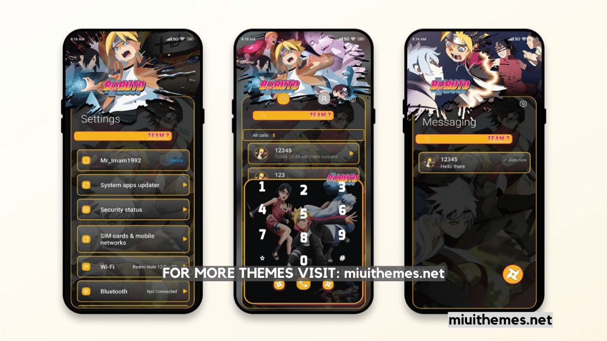 Fire Team MIUI Theme for Xiaomi with Boruto Dark Mode UI - MIUI Themes