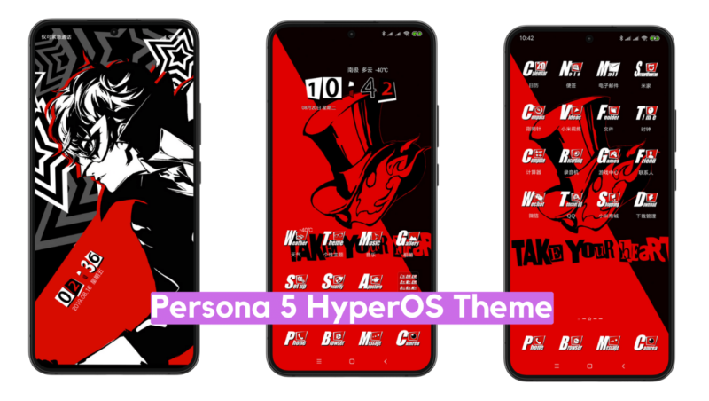 Persona 5 MIUI Theme for Xiaomi with Dynamic Anime UI - MIUI Themes